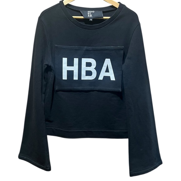 Hood by Air | Shirts | Hba Hood By Air Bell Sleeve Logo Crew Neck ...